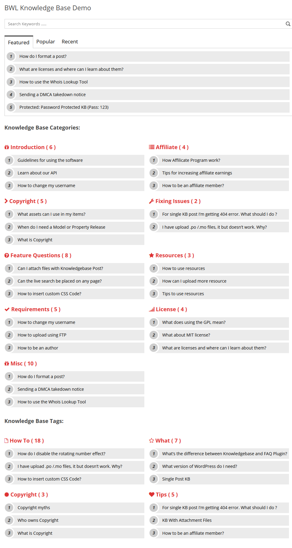 BWL Knowledge Base Manager by xenioushk | CodeCanyon